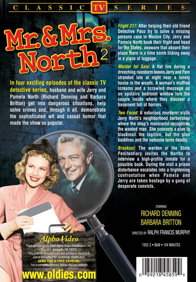 Mr. & Mrs. North - Volume 2 DVD-R (1953) - Television on - Alpha Video | OLDIES.com