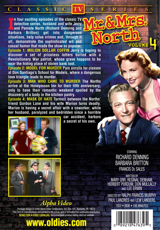Mr. & Mrs. North - Volume 4 DVD-R (1952) - Television on - Alpha Video | OLDIES.com